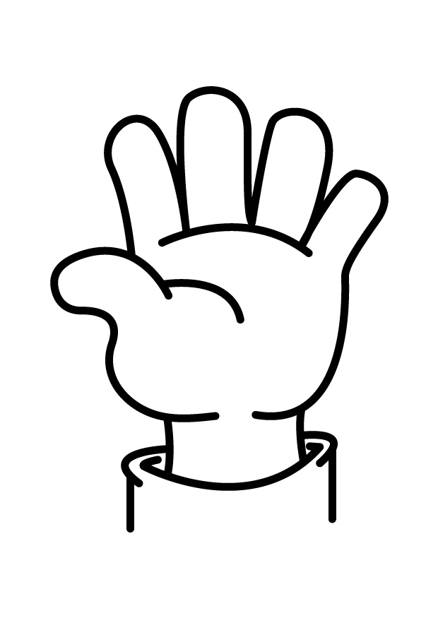 Kleurplaat hand. Gratis kleurplaten om te printen - afb 26937.
